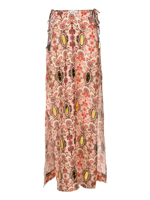 AMIR SLAMA Floral-print High-waisted Skirt - Multicolour