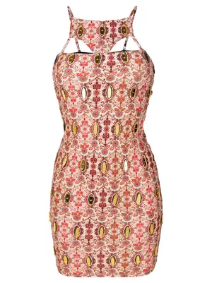 AMIR SLAMA Floral-print Mini Dress - Red