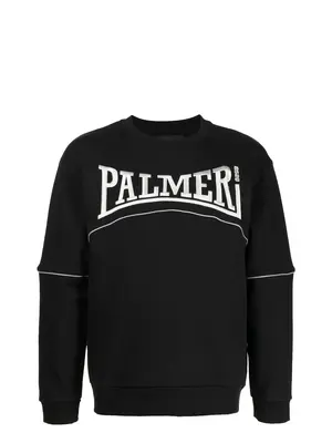 PALMER Logo-embroidered Organic Cotton Sweatshirt - Black