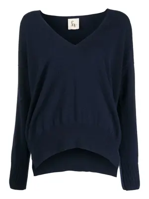 PAULA V-neck Cashmere Sweater - Blue