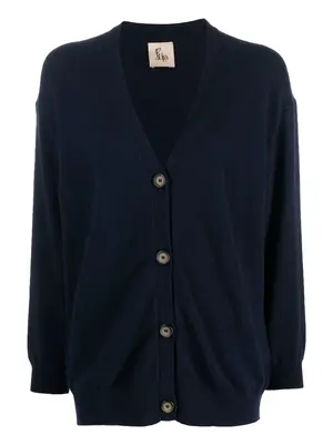 PAULA Buttoned Cashmere Cardigan - Blue