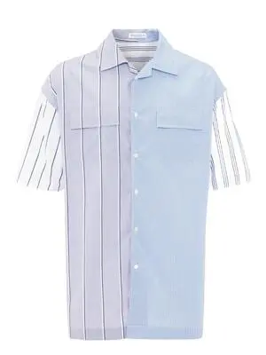 JW Anderson Panelled Stripe-print Shirt - Blue