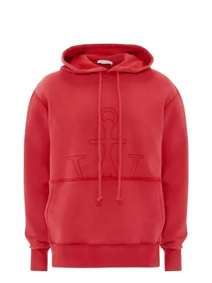 JW Anderson Embroidered Logo Hoodie - Red