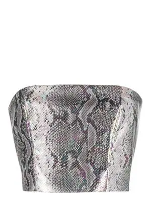 ROTATE BY BIRGER CHRISTENSEN ROTATE BIRGER CHRISTENSEN Metallic Snakeskin Bandeau Top