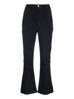 PAULA Flared Suede Trousers - Blue