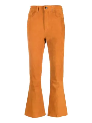 PAULA Flared Suede Trousers - Orange