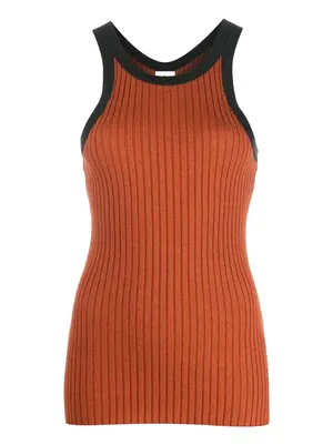 PAULA Ribbed-knit Tank Top - Orange