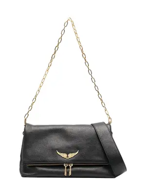 Zadig&Voltaire Logo-plaque Leather Shoulder Bag - Black