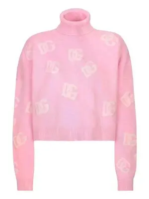 Dolce & Gabbana Intarsia-knit Cropped Jumper - Pink