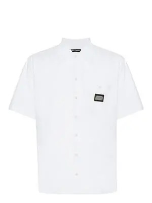 Dolce & Gabbana Logo-tag Cotton Bowling Shirt - White