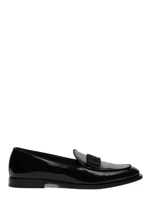 DOLCE & GABBANA Dolce & Gabbana Logo-Tag Patent Leather Slippers