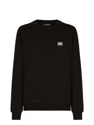 Dolce & Gabbana Logo-tag Cotton Sweatshirt - Black