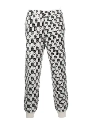 We11Done Monogram Intarsia-knit Track Pants - Neutrals
