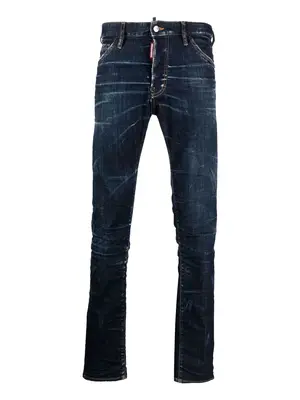 Dsquared2 Logo-patch Slim-cut Jeans - Blue