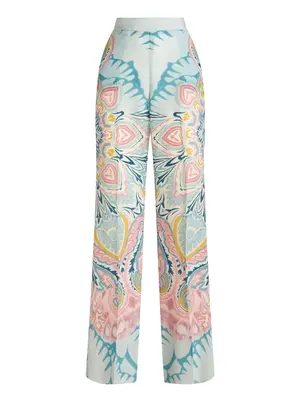 Etro Paisley-print Trousers - Blue
