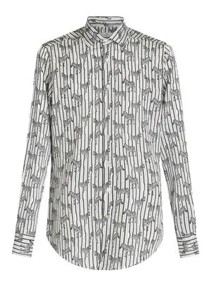 Etro Zebra-print Long-sleeved Shirt - White