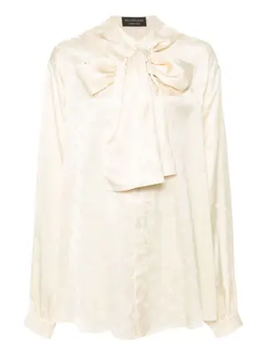 Balenciaga Letters Blouse - Neutrals