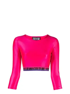 Versace Logo Crop Top - Pink