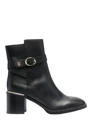 Tommy Hilfiger 70mm Buckle Ankle Boots - Black