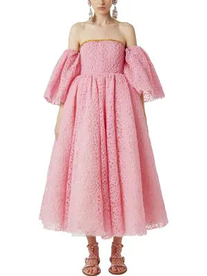 GIAMBATTISTA VALLI Giambattista Valli Lace-Embroidered Midi Dress
