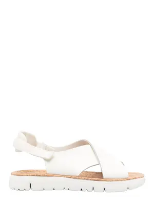 Camper Oruga Crossover Leather Sandals - White