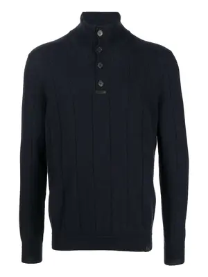 Brioni Roll Neck Cashmere Jumper - Blue