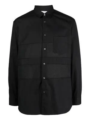 Comme Des Garçons Panelled Long-sleeved Shirt - Black