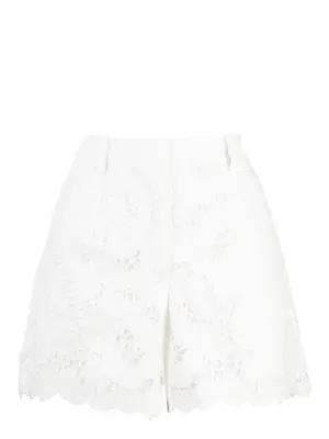 SELF-PORTRAIT Self-Portrait Embroidered High-Waisted Shorts