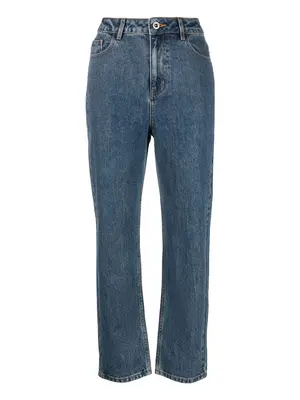 SELF-PORTRAIT Mid-rise Straight-leg Jeans - Blue