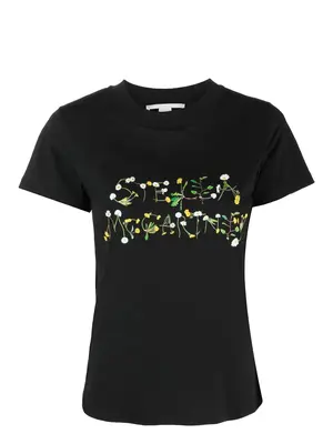Stella McCartney Stella McCartney Dandelion Logo-print T-shirt Black