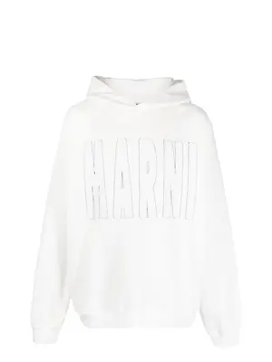 Marni Logo-print Hoodie - White