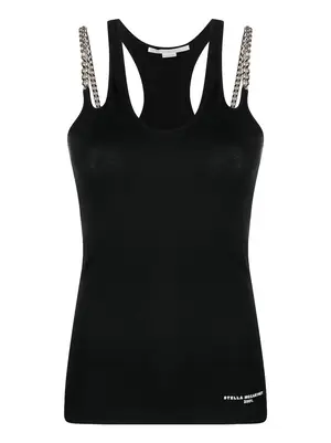 Stella McCartney Falabella Chain Racerback Tank Top - Black