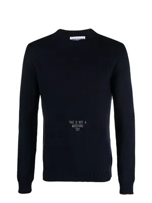 Moschino Slogan-intarsia Sweater - Blue
