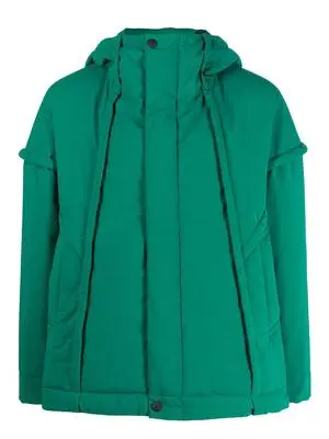 Issey Miyake Frame Hooded Padded Jacket - Green