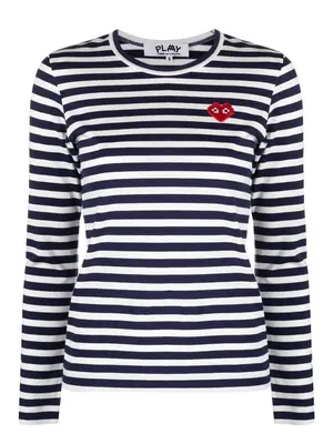 PLAY COMME DES GARCON Comme Des Garçons Play Horizontal Stripe Long-Sleeve T-Shirt
