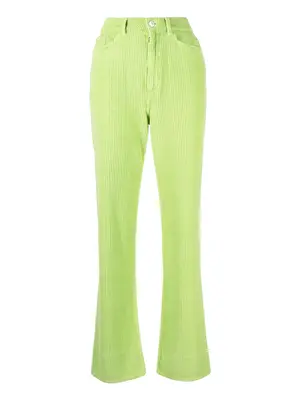 WANDLER Ribbed Straight-leg Trousers - Green
