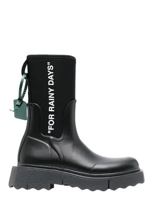 Off-White Rubber Rain Boots - Black