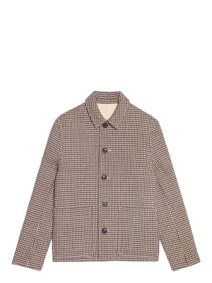 Ami Houndstooth Single-breasted Jacket - Brown