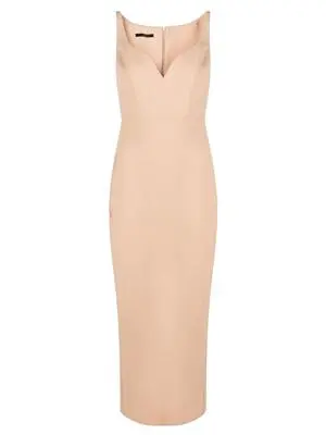 Alex Perry Blakely Sleeveless Midi Dress - Neutrals