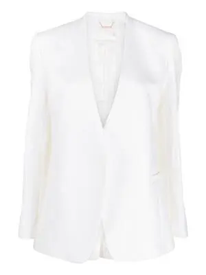 CHLOÉ V-Neck Linen Blazer