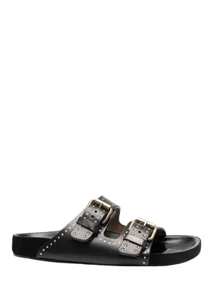 Isabel Marant Lennyo Studded Leather Sandals - Black