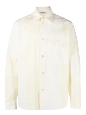 THERE WAS ONE Patchwork Cotton Overshirt - Neutrals