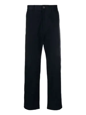 Studio Nicholson High-waisted Cotton Trousers - Blue