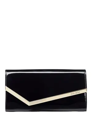JIMMY CHOO Emmie Patent Leather Clutch - Black
