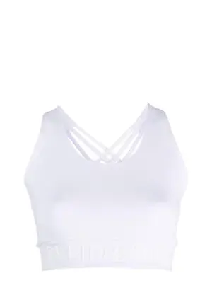 PLEIN SPORT Crossover-strap Sports Bra - White