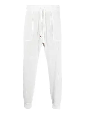 Brunello Cucinelli Drawstring-waist Cotton Track Pants Grey