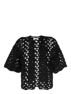 Brunello Cucinelli Open-knit Cardigan - Black