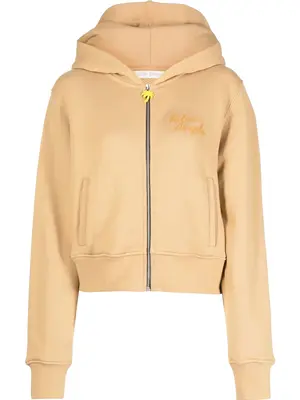 PALM ANGELS Palm Angels Embroidered Logo Zip-Up Hoodie