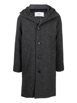 Ami Single-breasted Wool Coat - Grey
