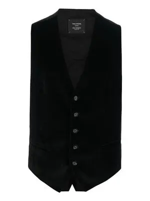 Tagliatore Single-breasted Panelled Waistcoat - Black